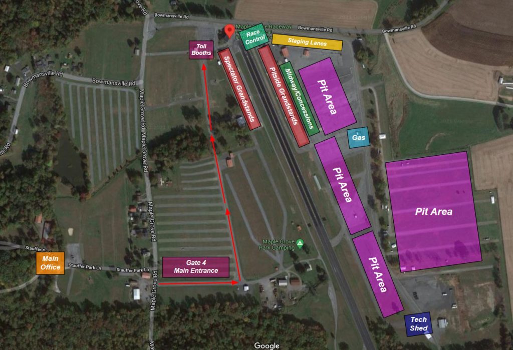 General Track Map - Maple Grove Raceway