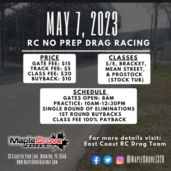 RC No Prep Drag Racing - Maple Grove Raceway
