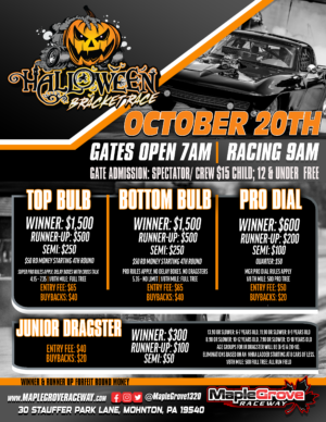 Halloween Bracket Race & King of the Street - Maple Grove Raceway