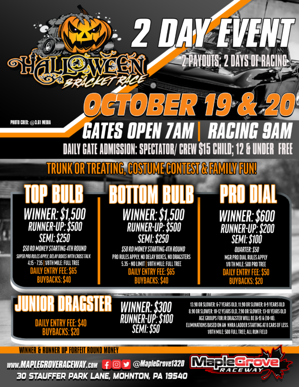 Halloween Bracket Race & King of the Street - Maple Grove Raceway