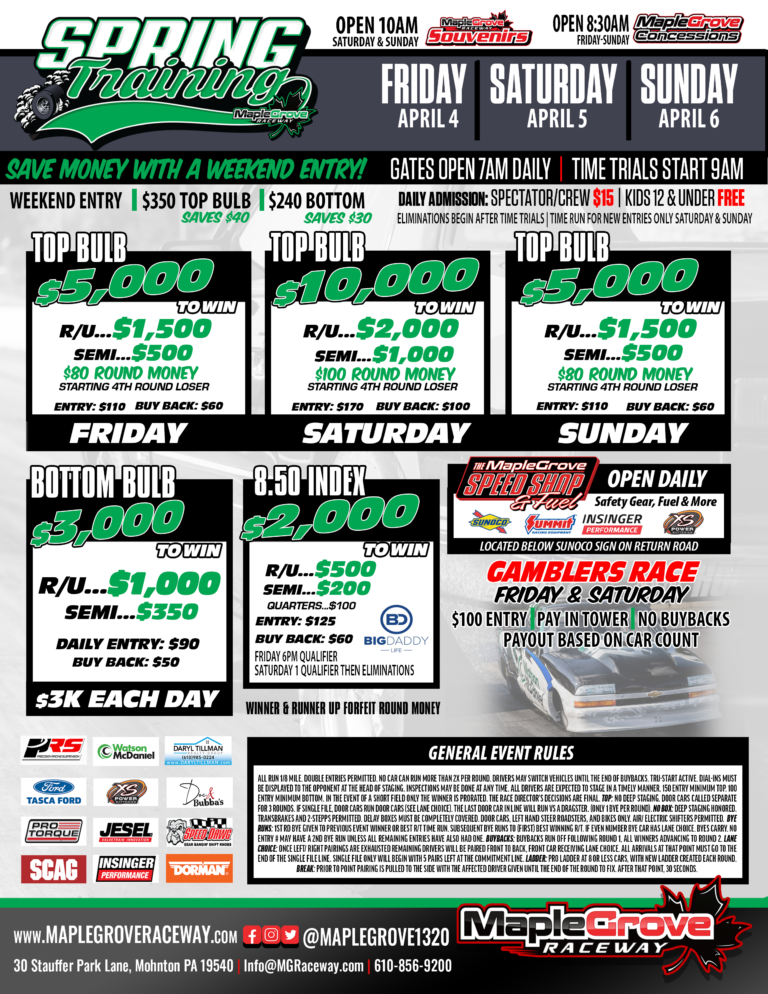 Spring Training - Maple Grove Raceway